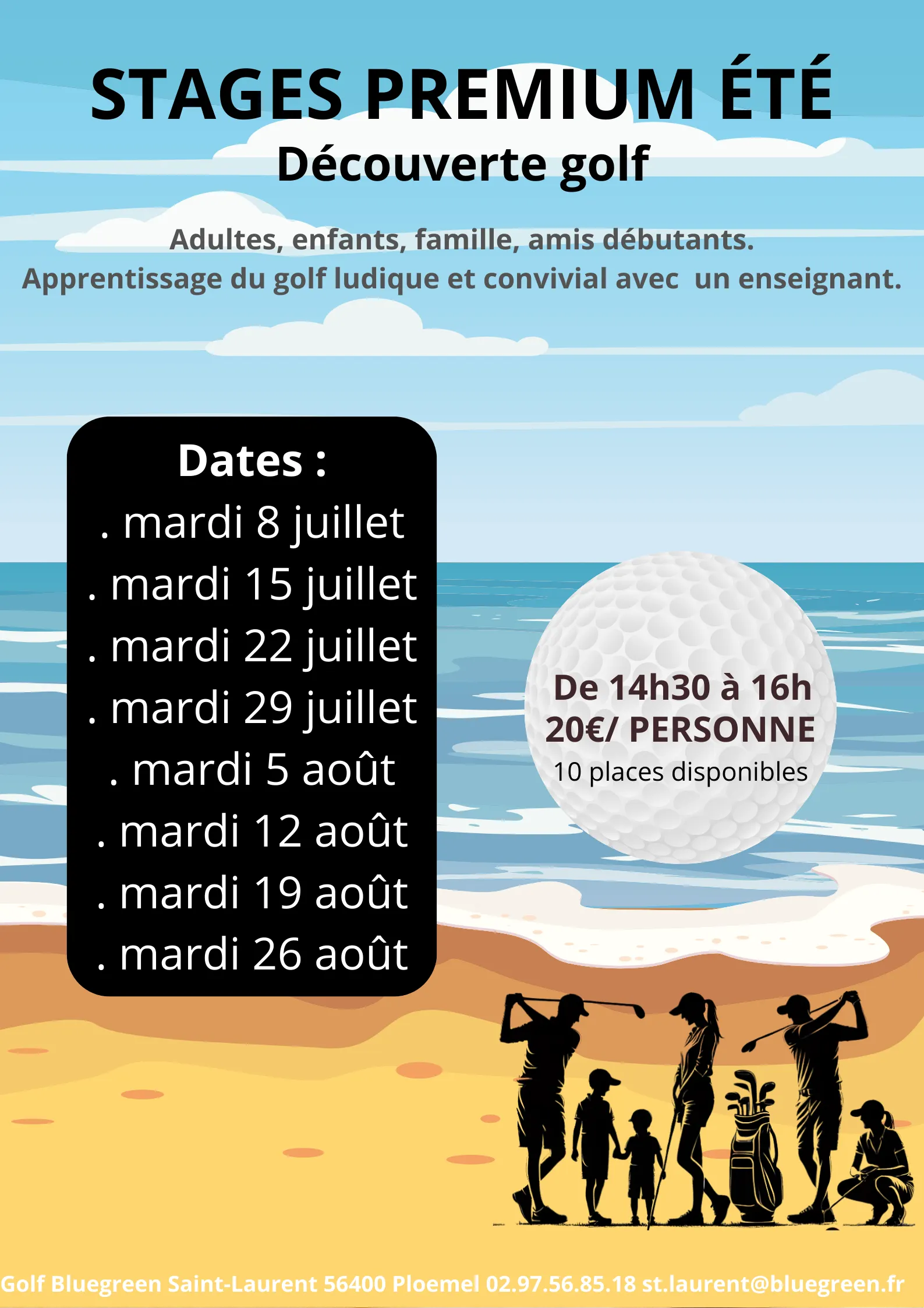 Stages découverte du golf 1h30 - Golf Bluegreen Saint Laurent (Ploemel)